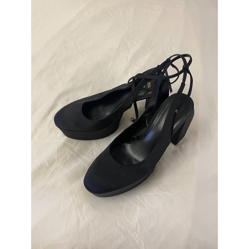 Zara Black Platform Bratz Doll Satin Chunky Heel Size… - Gem